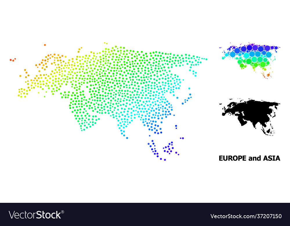 Spectrum gradient pixelated map europe Royalty Free Vector Spectrum gradient pixelated map europe Royalty Free Vector