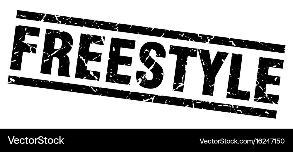 Square grunge black freestyle stamp Royalty Free Vector
