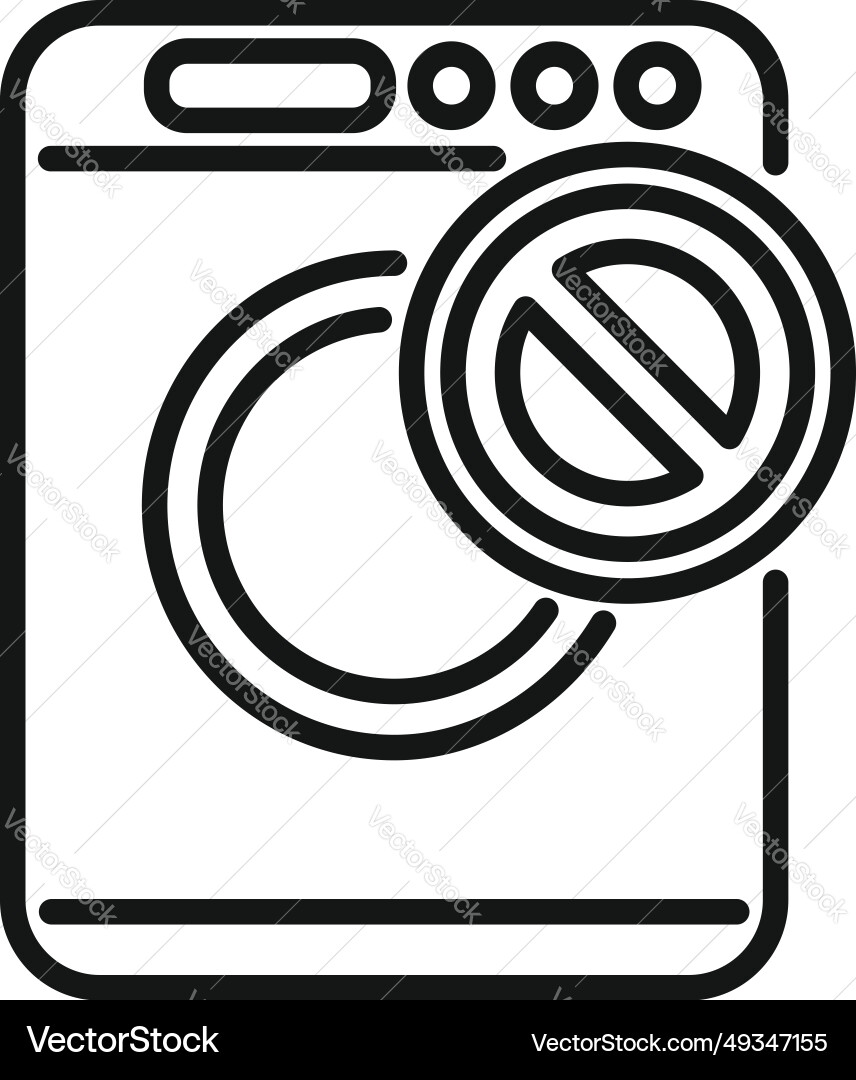 Broken washing machine icon outline pipe Vector Image