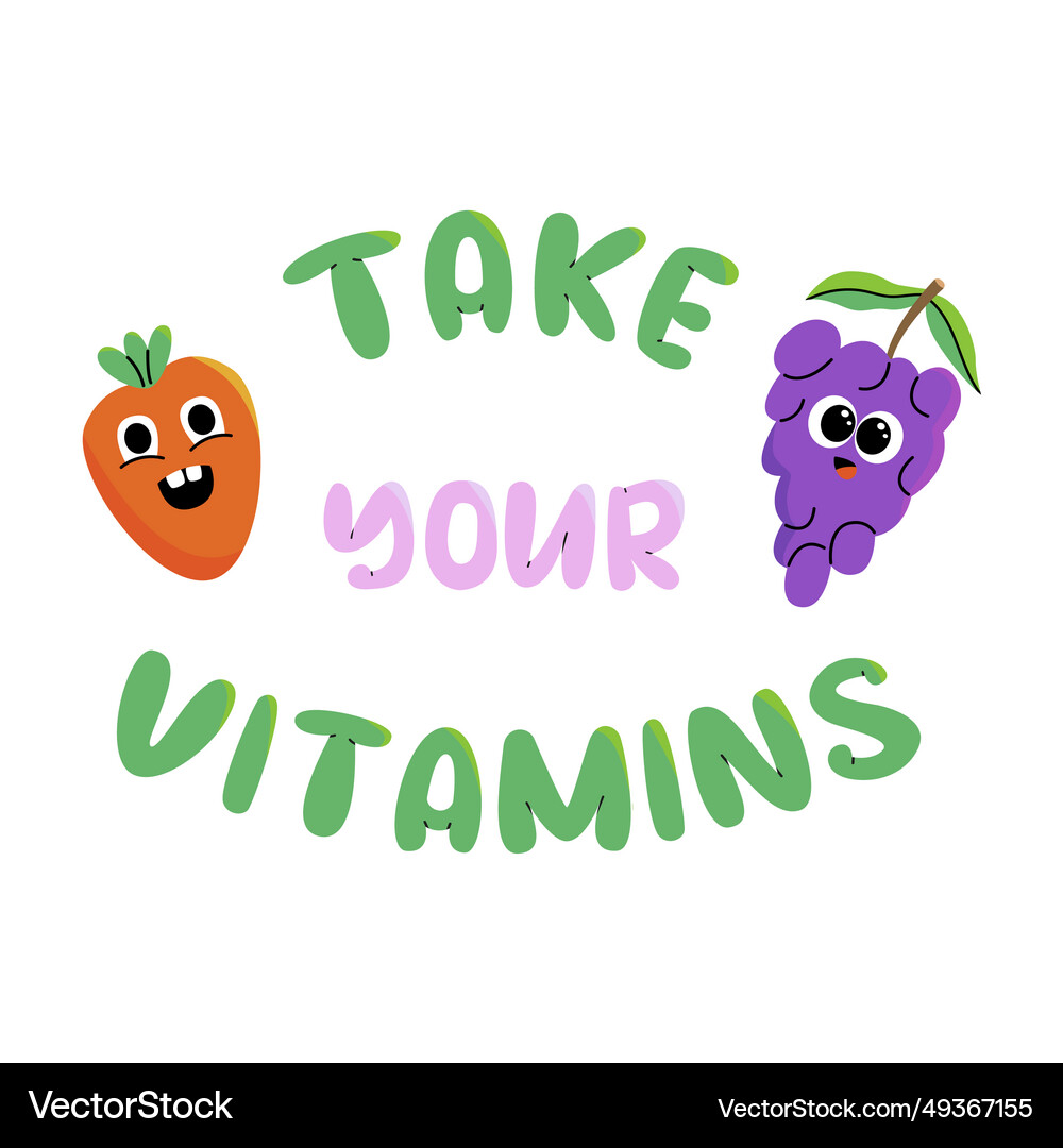Cute smile food characters for print Royalty Free Vector