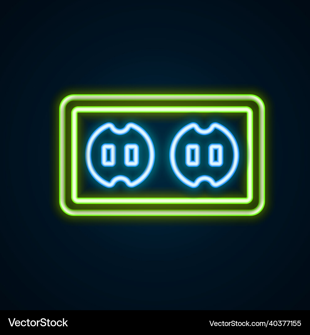 Glowing neon line electrical outlet icon isolated Vector Image