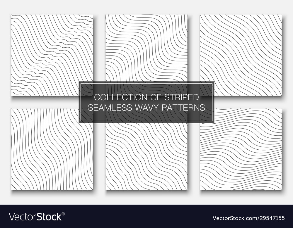 Set simple seamless outline patterns Royalty Free Vector