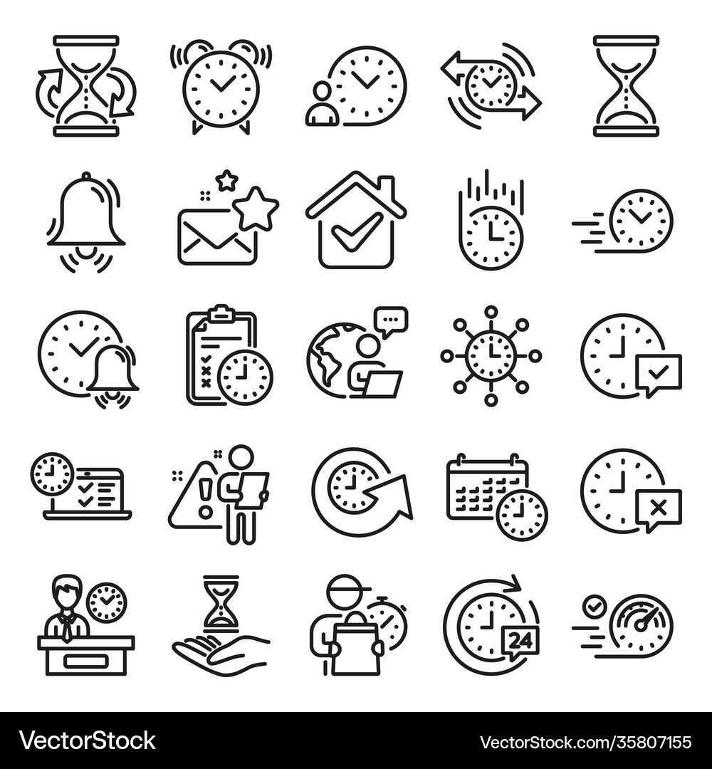 Time line icons set calendar time management Vector Image