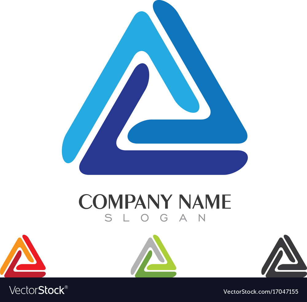 Triangle logo template Royalty Free Vector Image