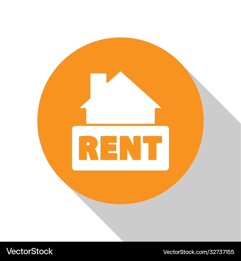 White hanging sign with text rent icon isolated Vector Image