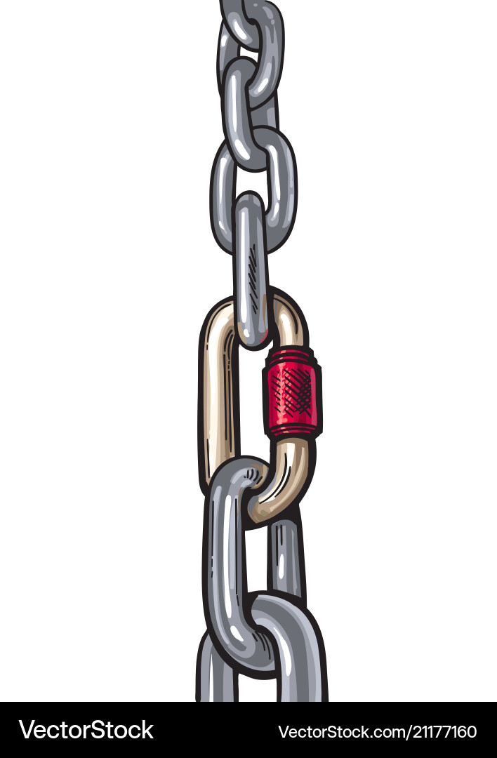 Big steel chain in perspective concept Royalty Free Vector