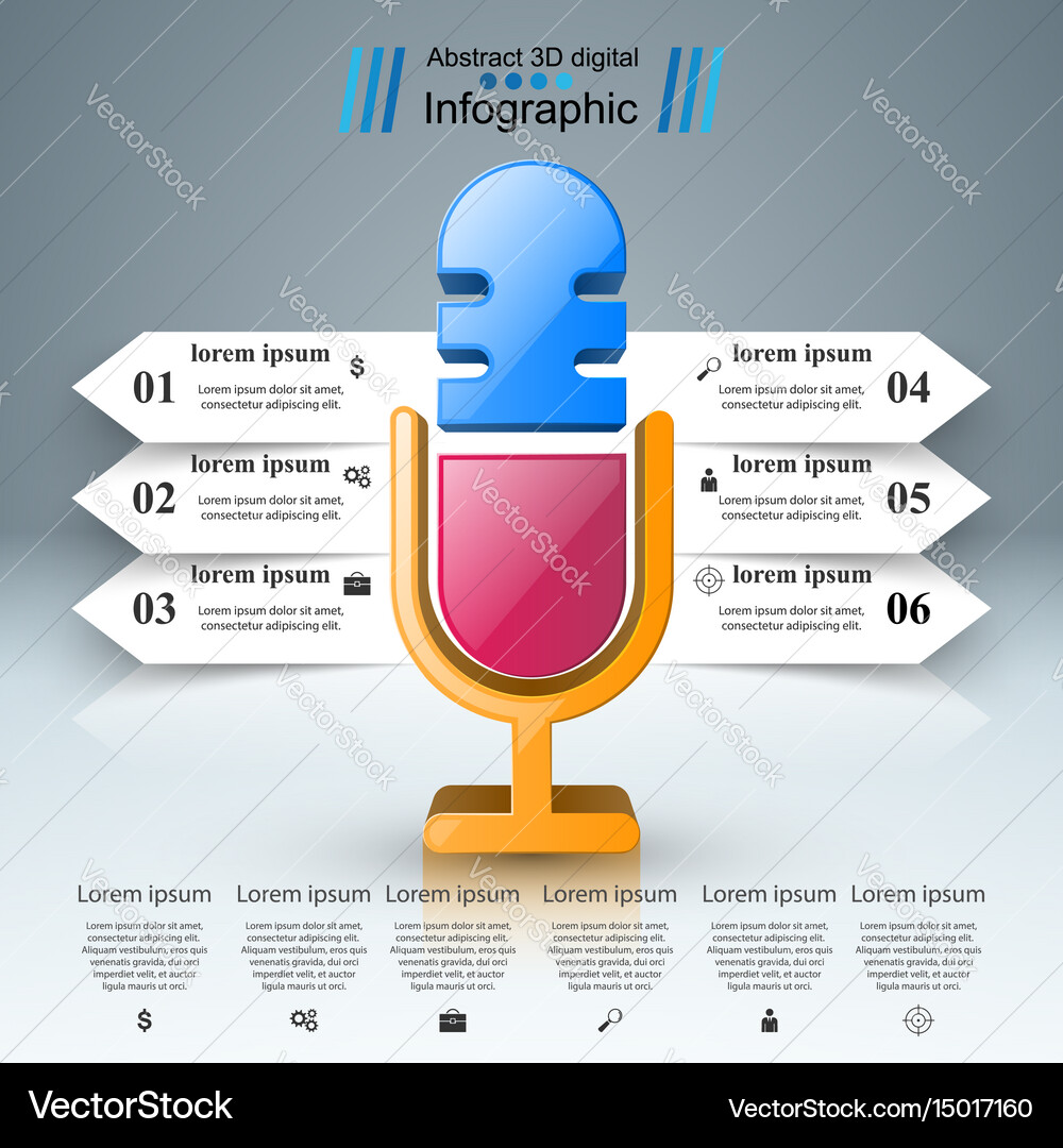 Business infographics microphone icon Royalty Free Vector