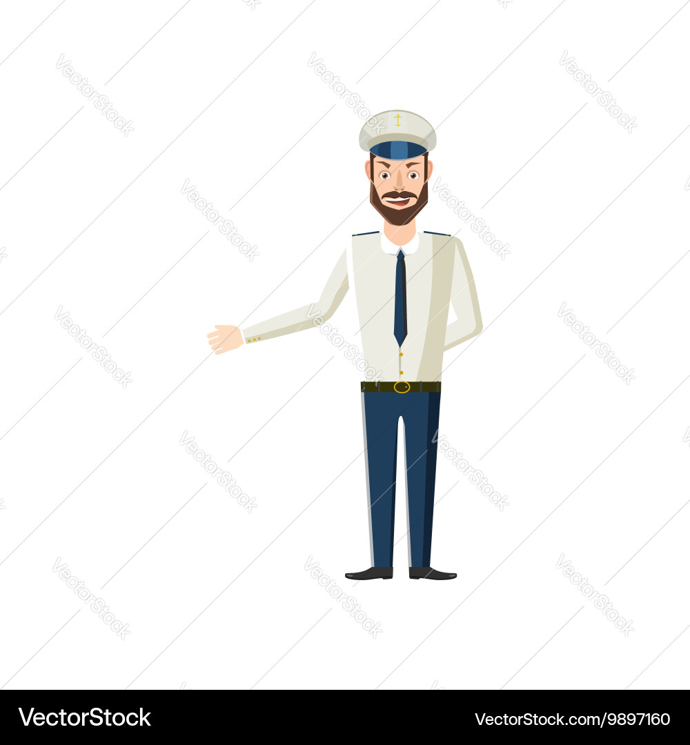 Captain icon in cartoon style Royalty Free Vector Image