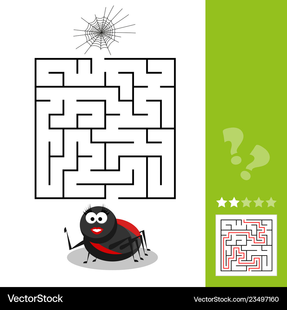 Cartoon education maze or Royalty Free Vector Image