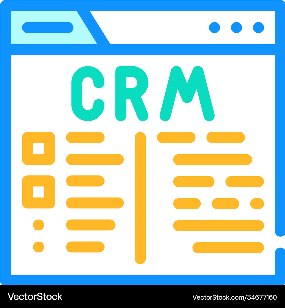 Crm system color icon sign Royalty Free Vector Image