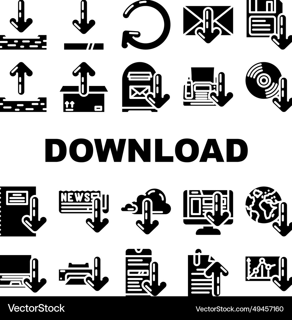 Download app web arrow icons set Royalty Free Vector Image