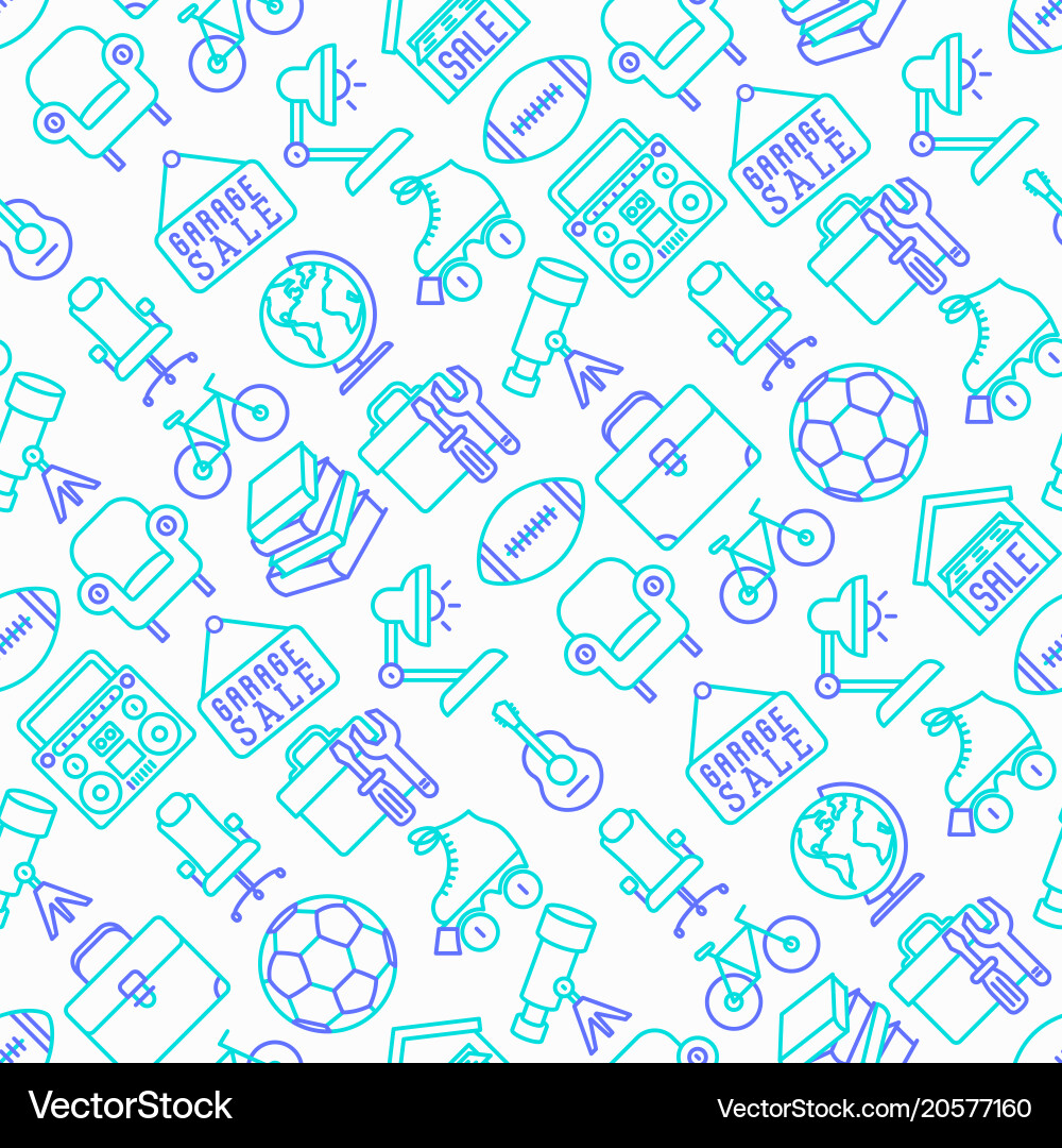 Garage sale seamless pattern Royalty Free Vector Image