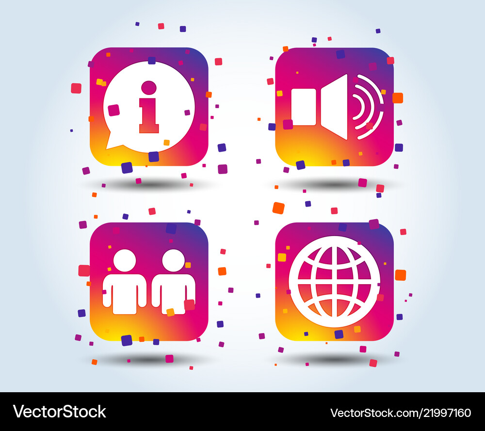 Information sign and group communication icons Vector Image