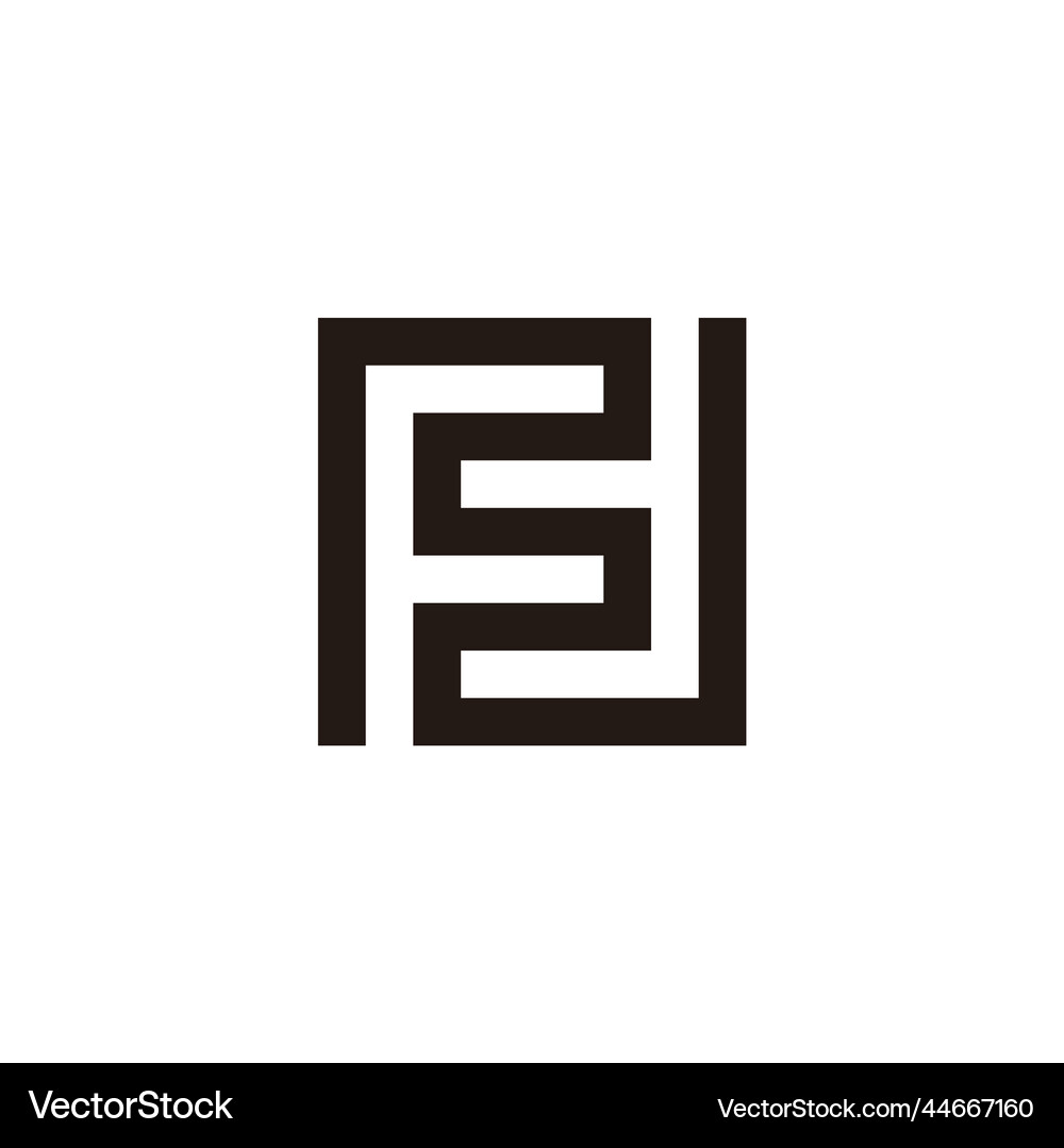Letter fs square line geometric symbol simple logo