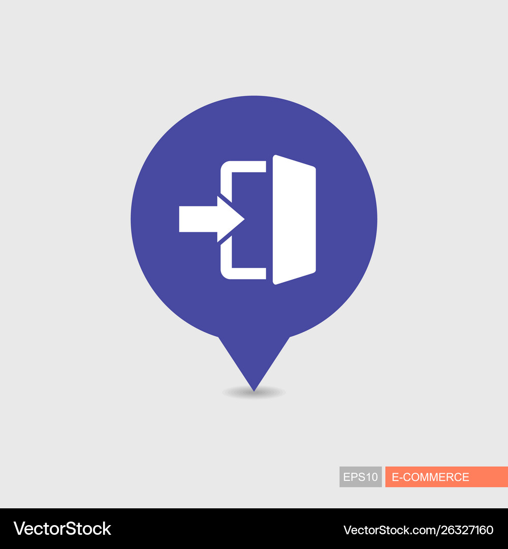 Login pin map icon in trendy flat style Royalty Free Vector
