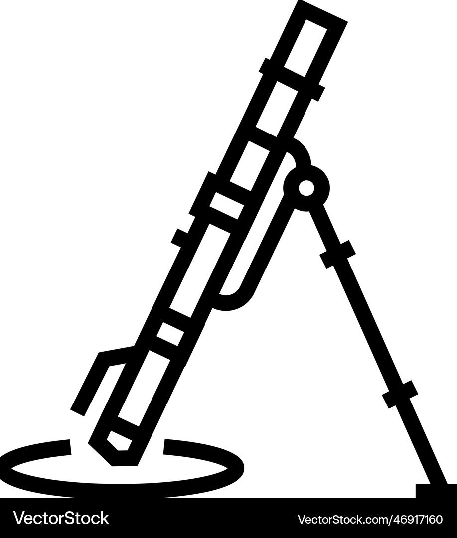Mortar weapon military line icon Royalty Free Vector Image