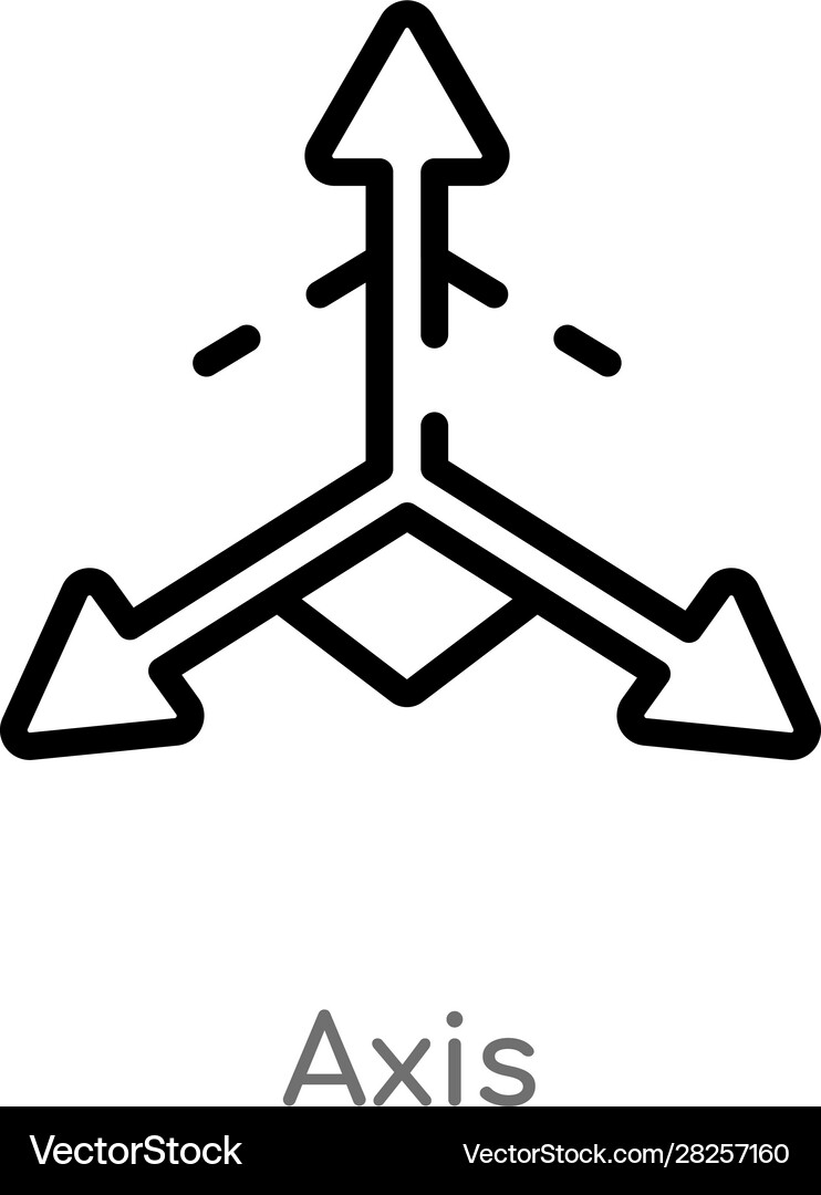 Outline axis icon isolated black simple line Vector Image