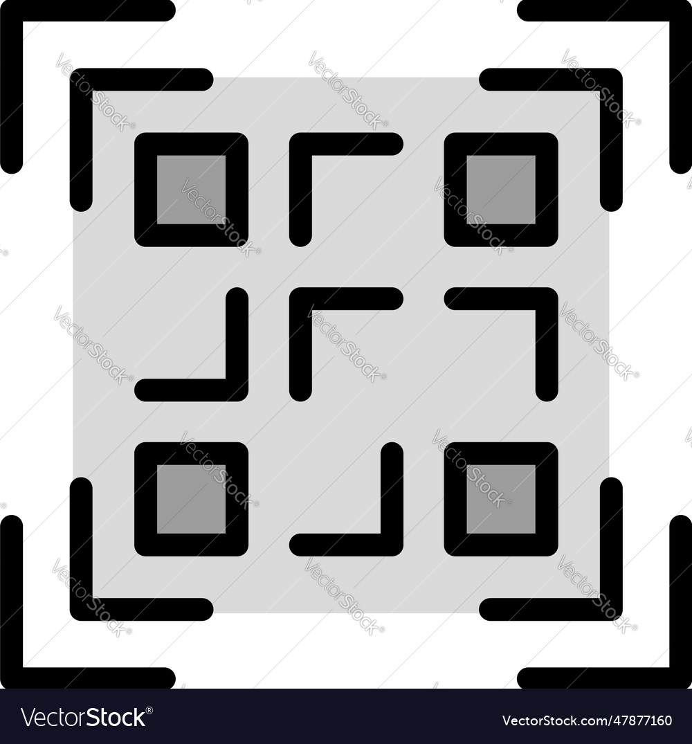 Reader code frame icon flat Royalty Free Vector Image