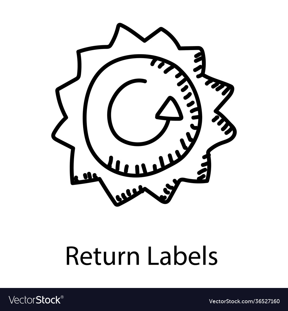 Return label Royalty Free Vector Image - VectorStock