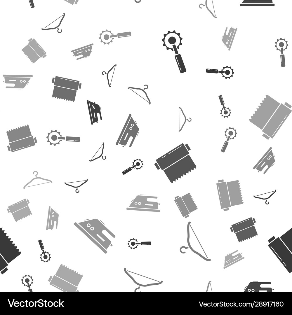 Set cutter tool hanger wardrobe textile fabric Vector Image