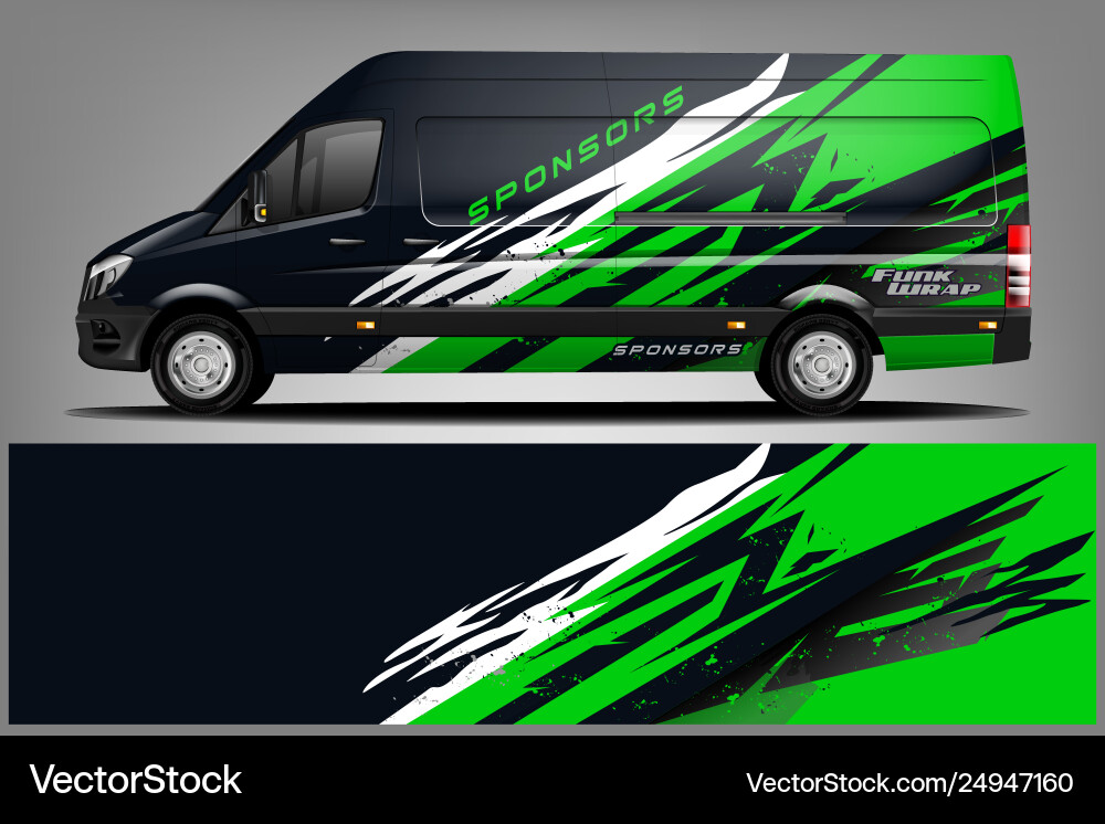 Van car wrap design for company Royalty Free Vector Image
