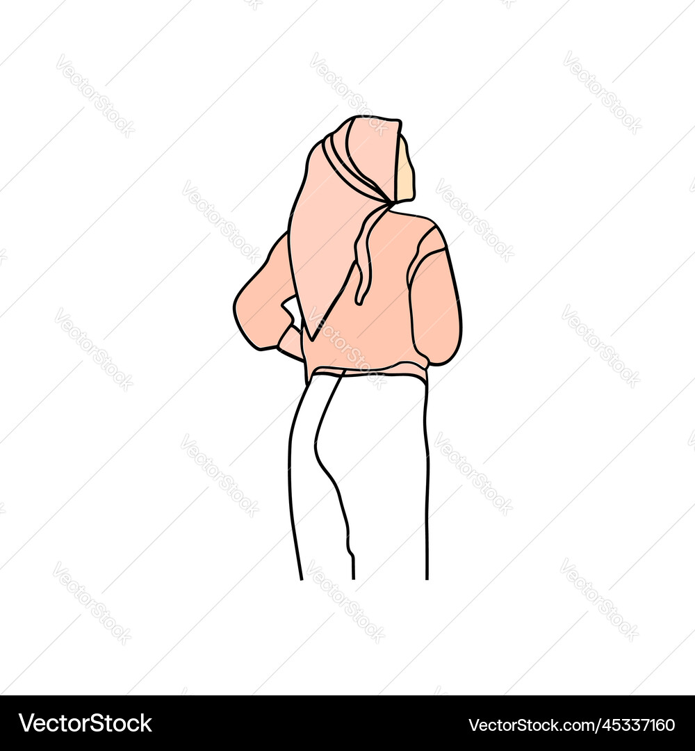 Woman pose line art style Royalty Free Vector Image