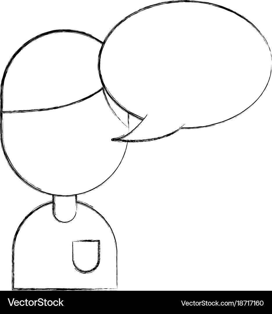 Young boy cartoon with bubble speech communication