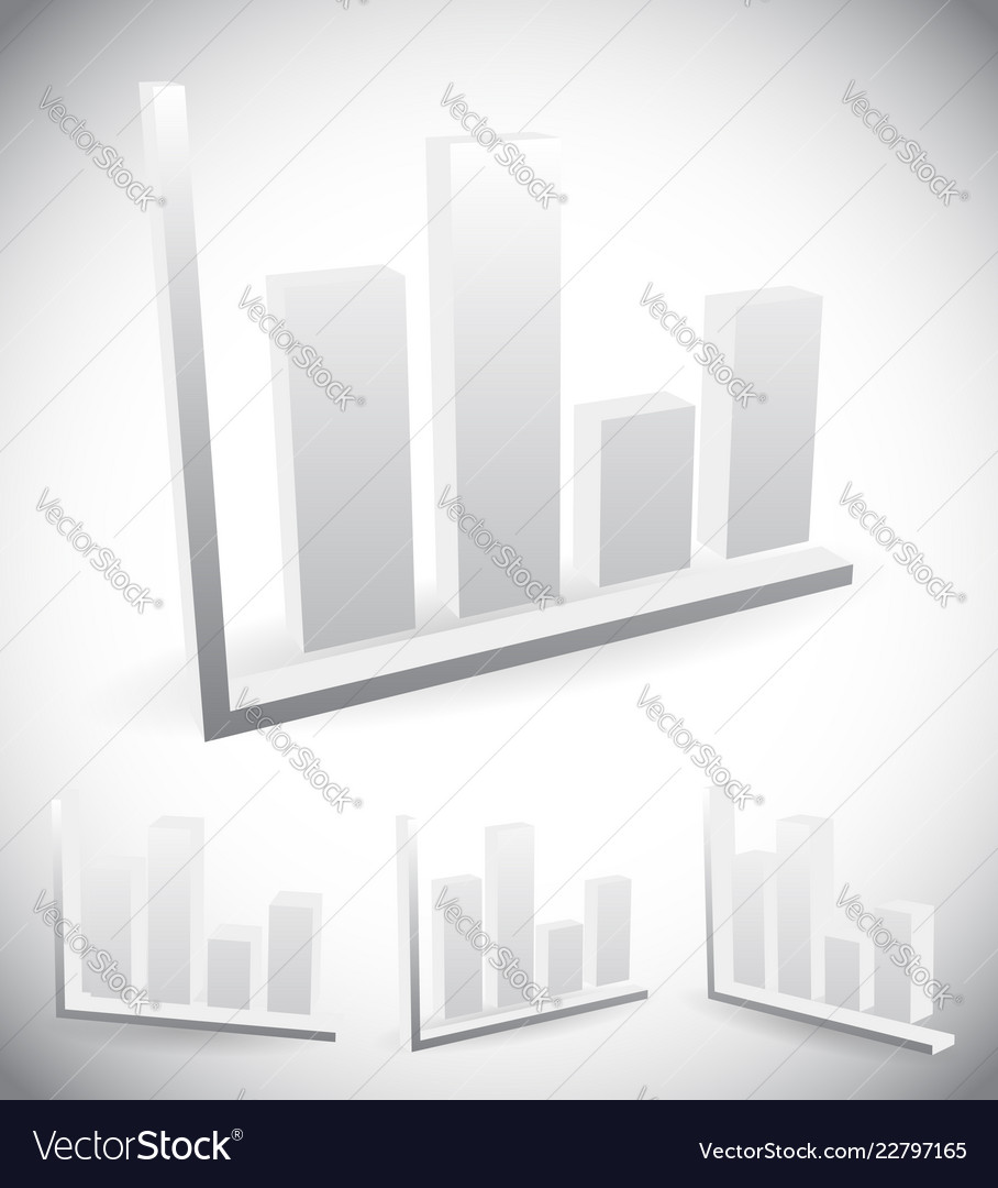 3d bar chart bar graph elements for presentation Vector Image