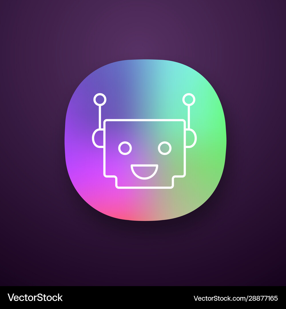 Chatbot app icon Royalty Free Vector Image - VectorStock