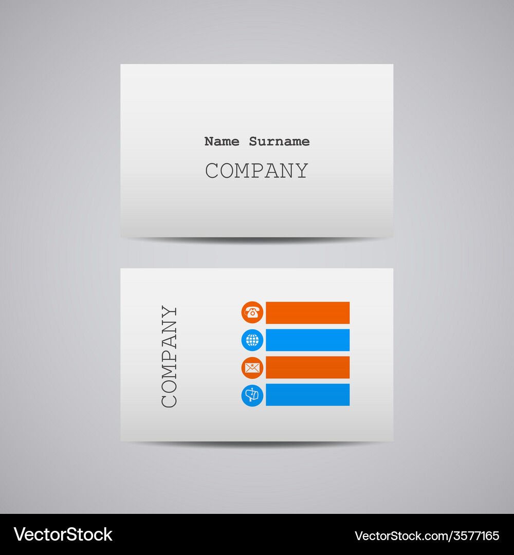 Creative white cardboard paper business card Vector Image
