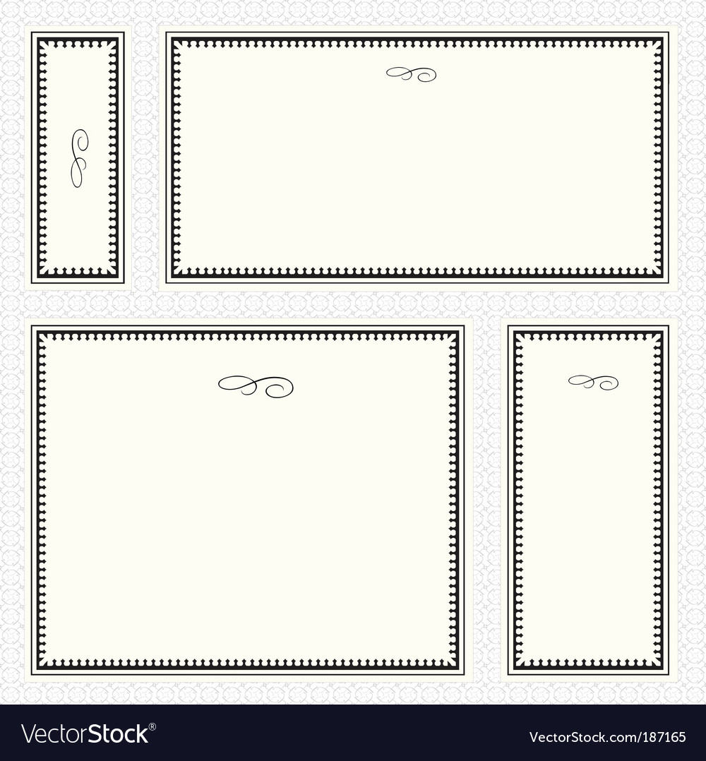 Frame set and seamless pattern Royalty Free Vector Image