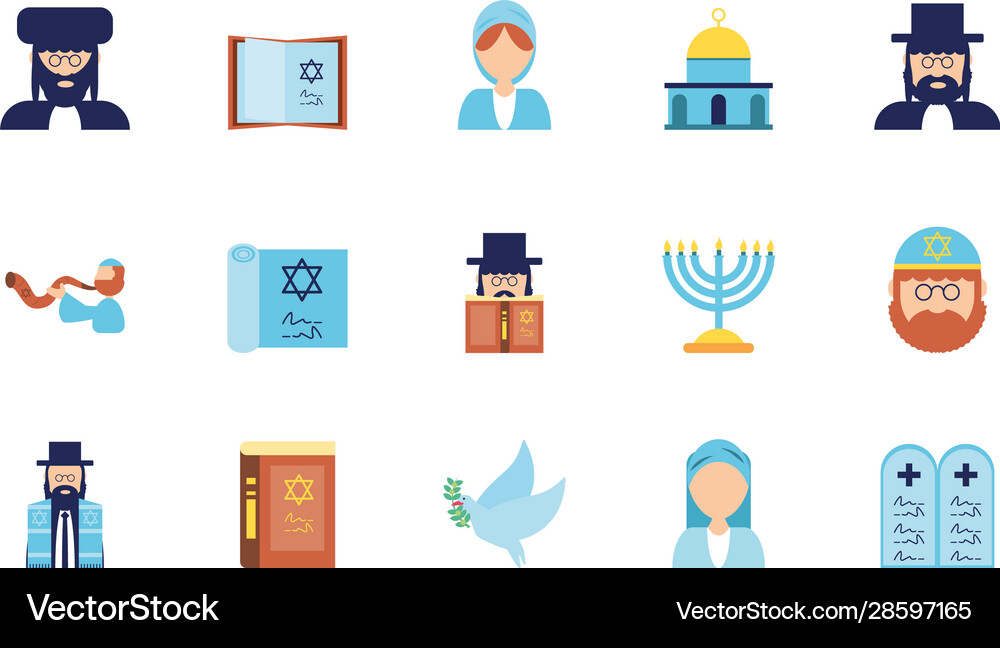 Isolated jewish icon set design Royalty Free Vector Image
