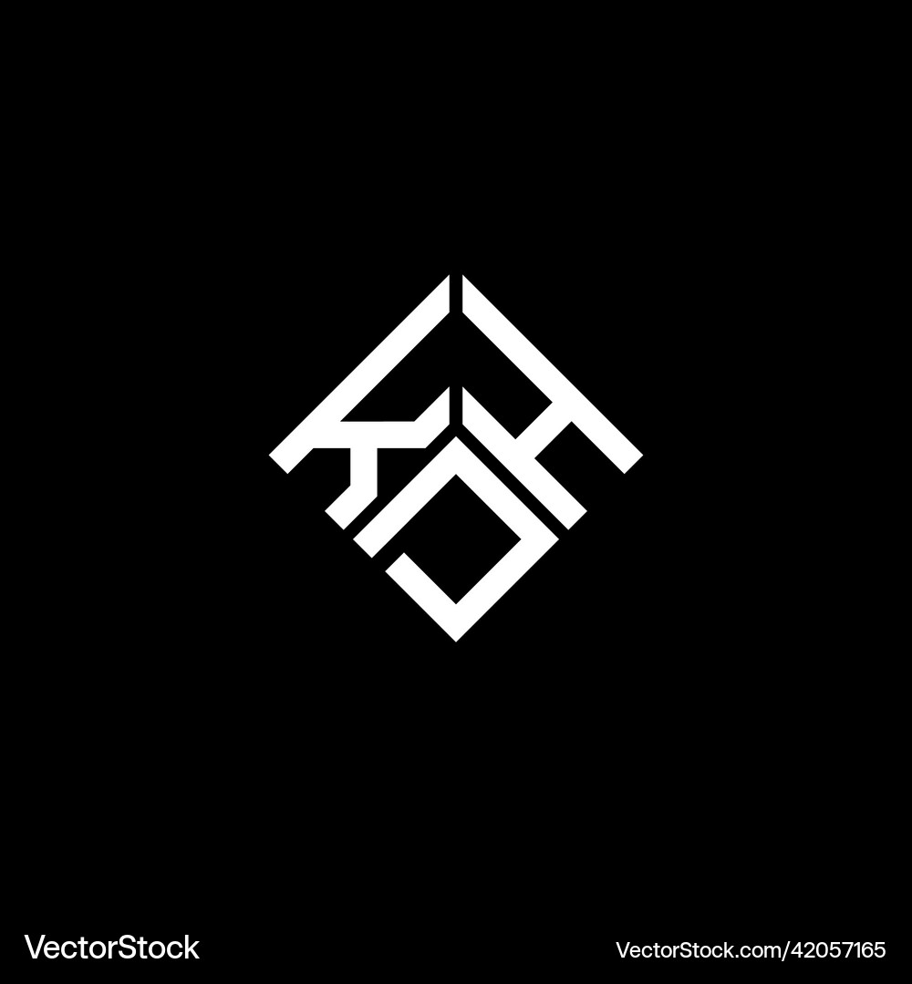 Kdh letter logo design on black background Vector Image