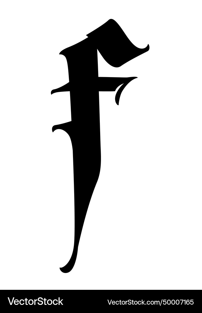 Letter in the gothic style alphabet calligraphy Vector Image