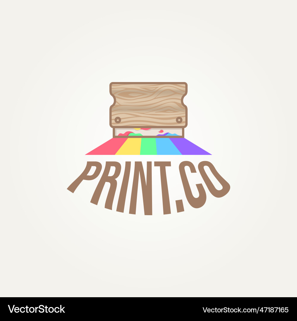 Minimalist colorful screen printing icon logo Vector Image