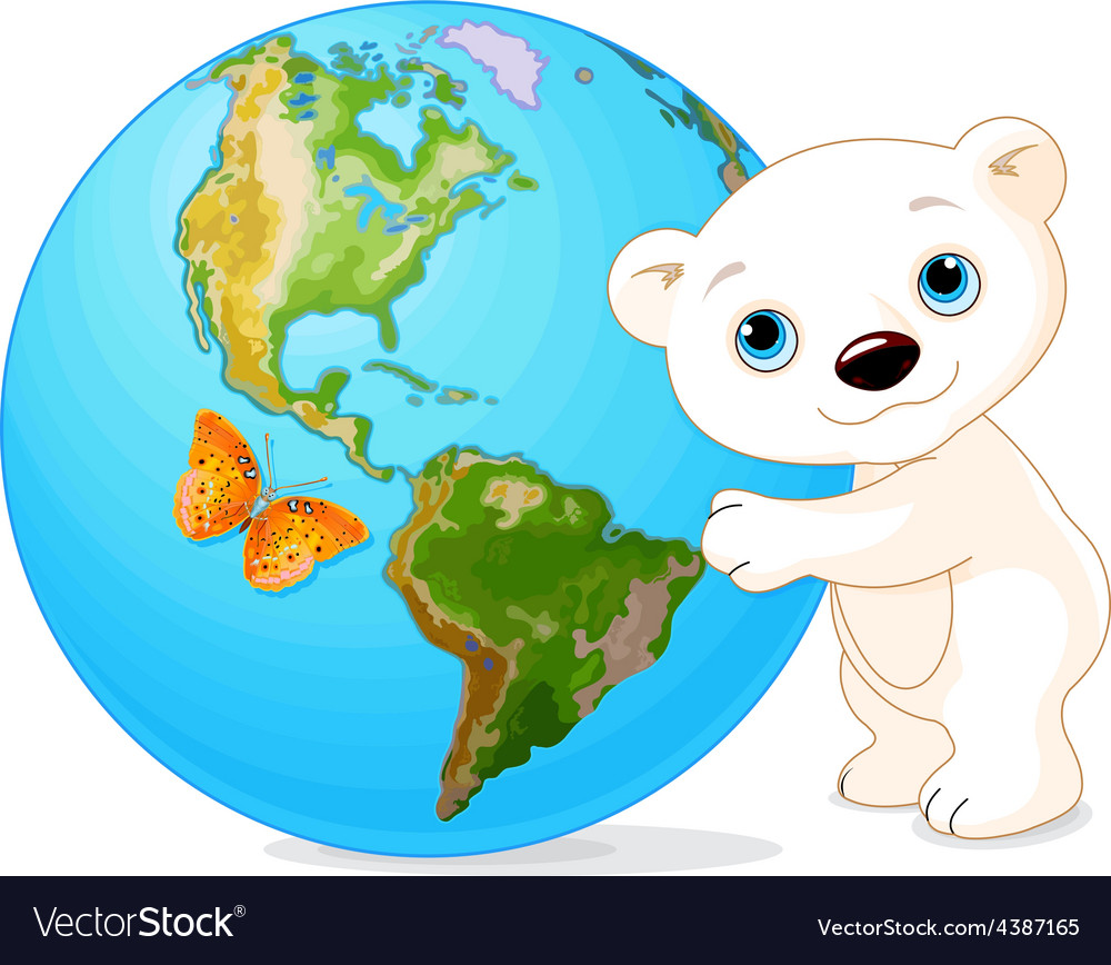 Polar Bear Earth Day Royalty Free Vector Image