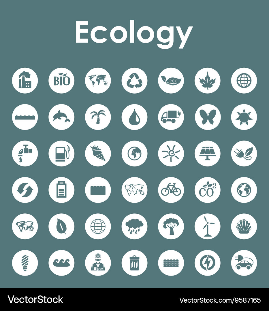 Set of ecology simple icons Royalty Free Vector Image