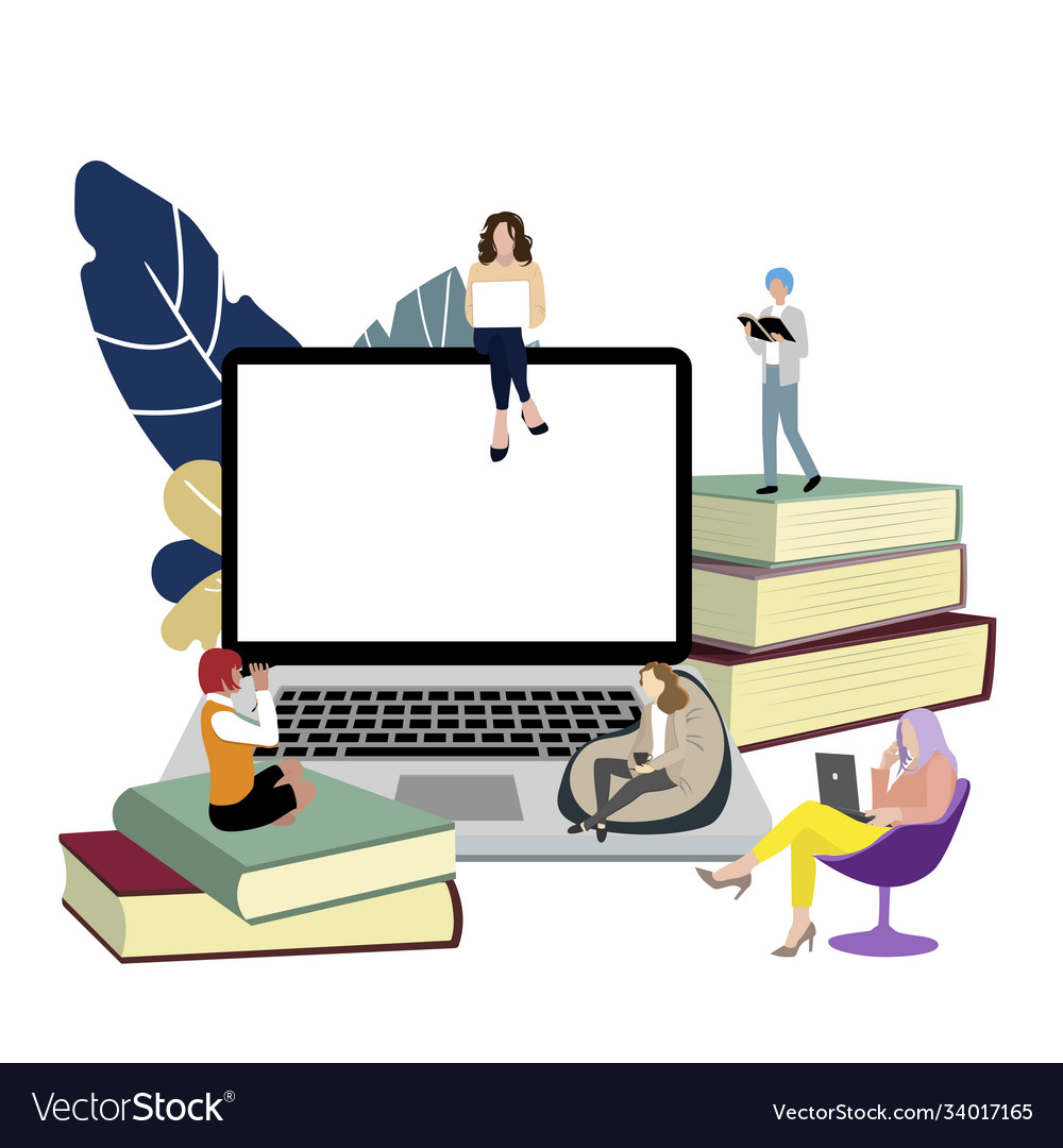 Study online concept remote education distance Vector Image