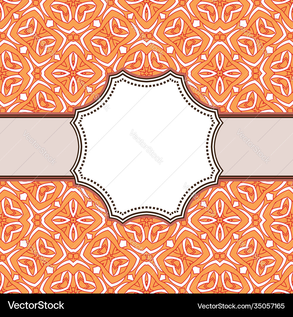 Vintage abstract flower frame with text place Vector Image