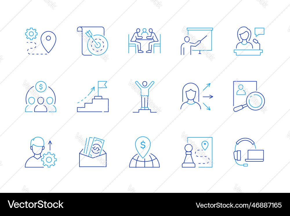 Work and leadership - set of modern line design Vector Image