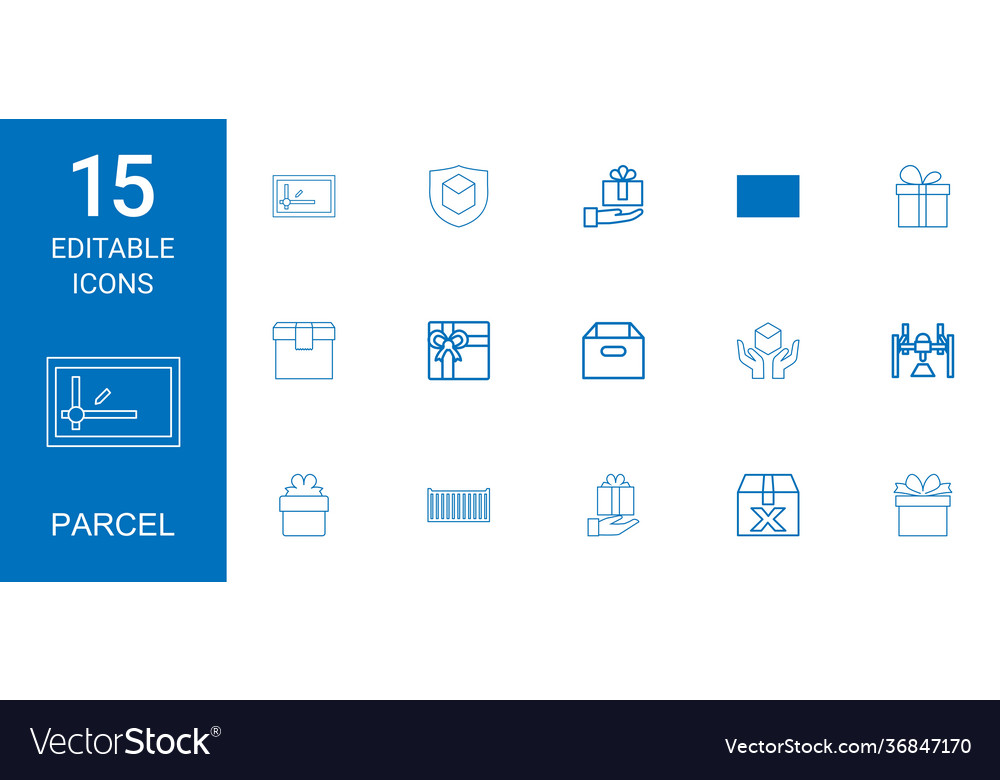 15 parcel icons Royalty Free Vector Image - VectorStock