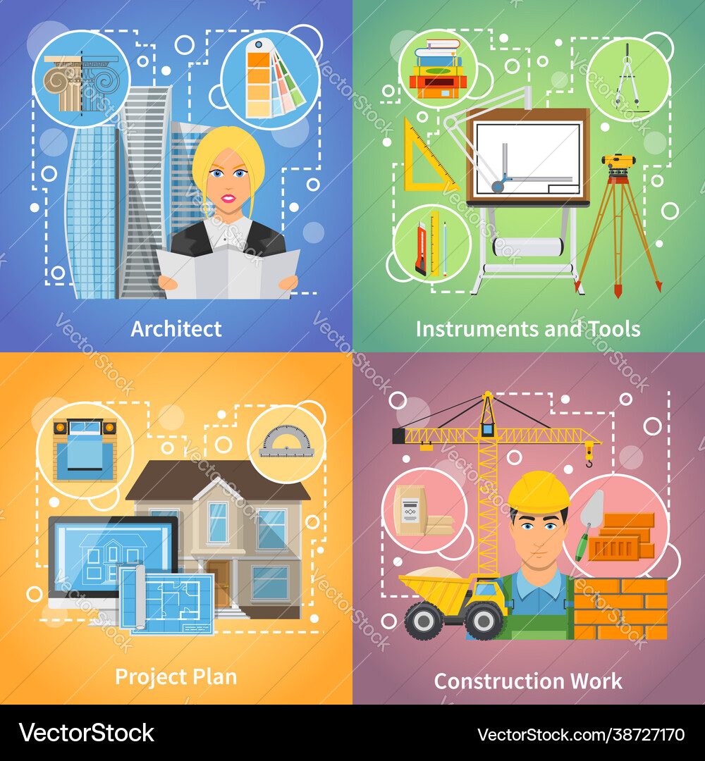 Architect 2x2 design concept Royalty Free Vector Image