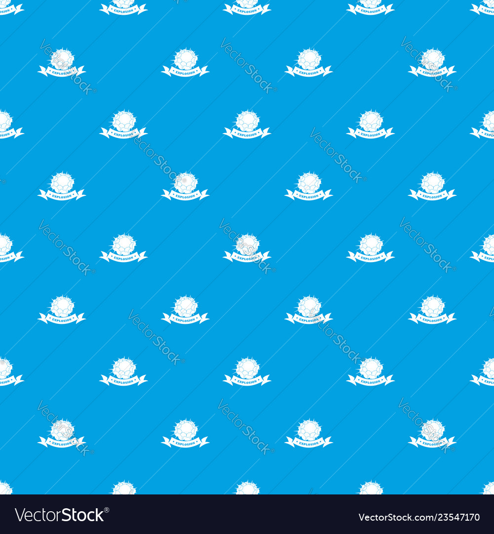Atomic explosion pattern seamless blue Royalty Free Vector