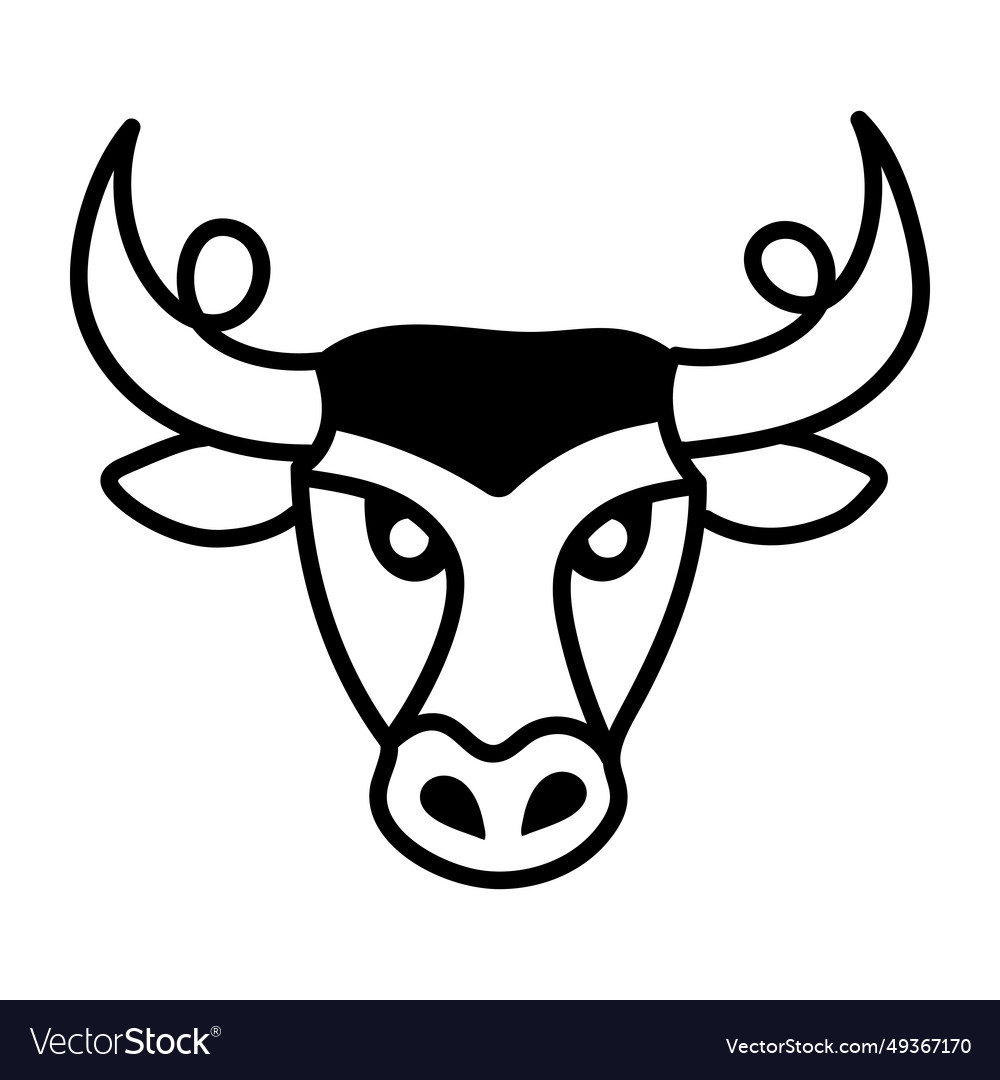 Bull head Royalty Free Vector Image - VectorStock