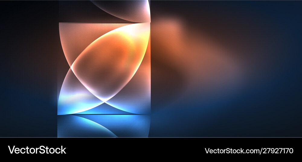 Colorful blue neon shape round triangle in modern Vector Image