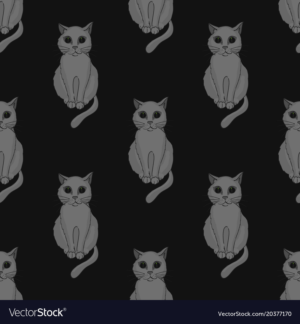 Cool cat seamless pattern Royalty Free Vector Image