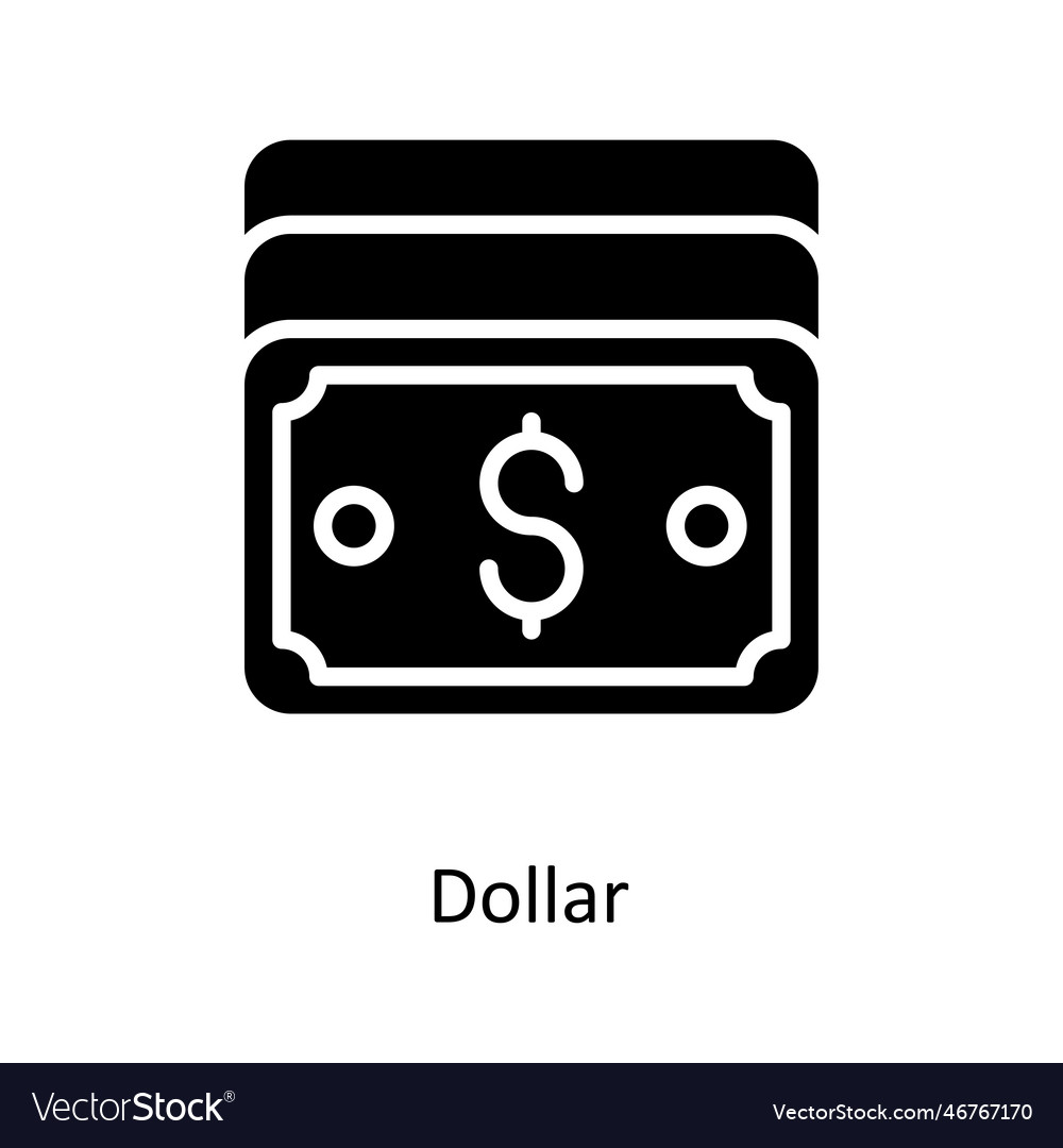 Dollar solid icons simple stock Royalty Free Vector Image