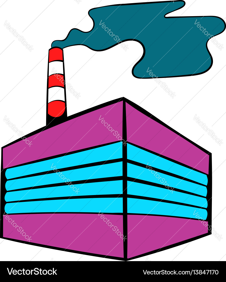 Factory building icon icon cartoon Royalty Free Vector Image