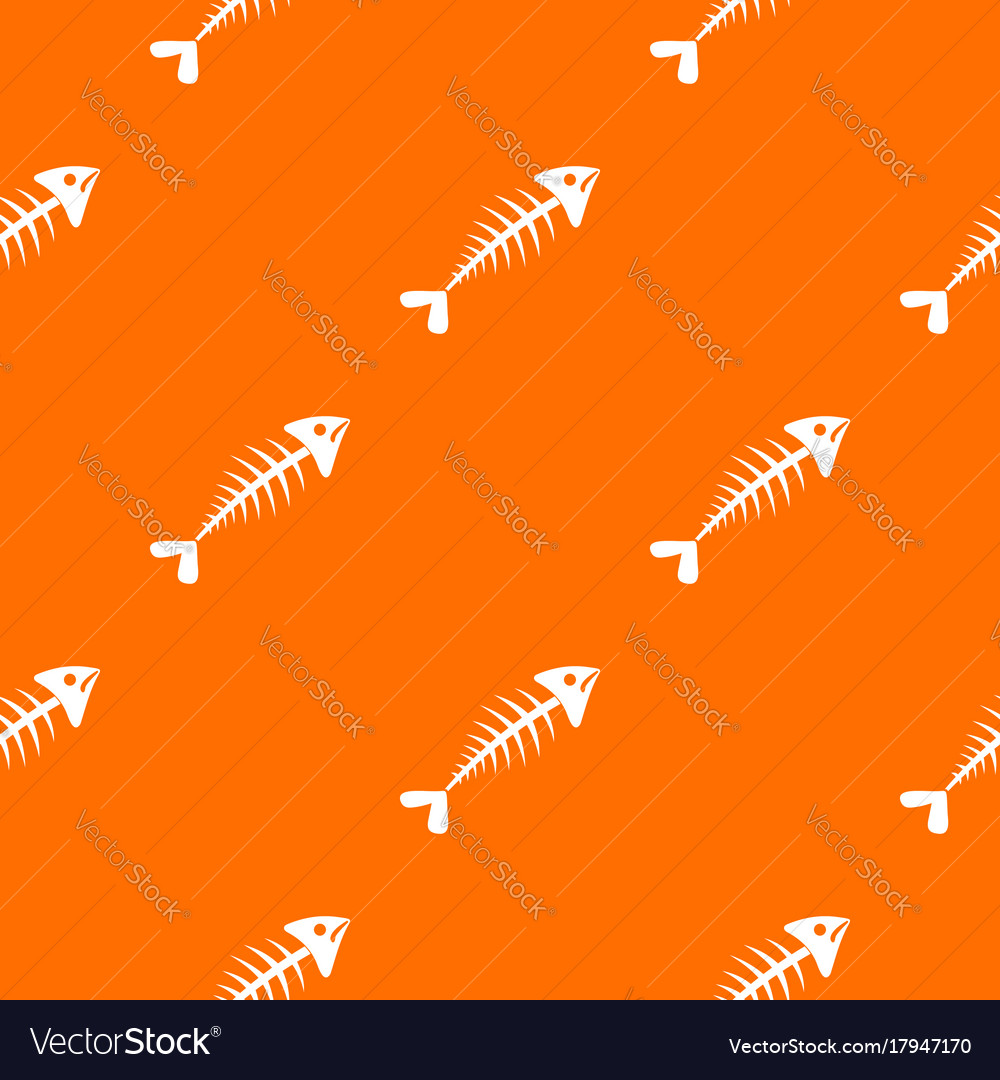 Fish bone pattern seamless Royalty Free Vector Image