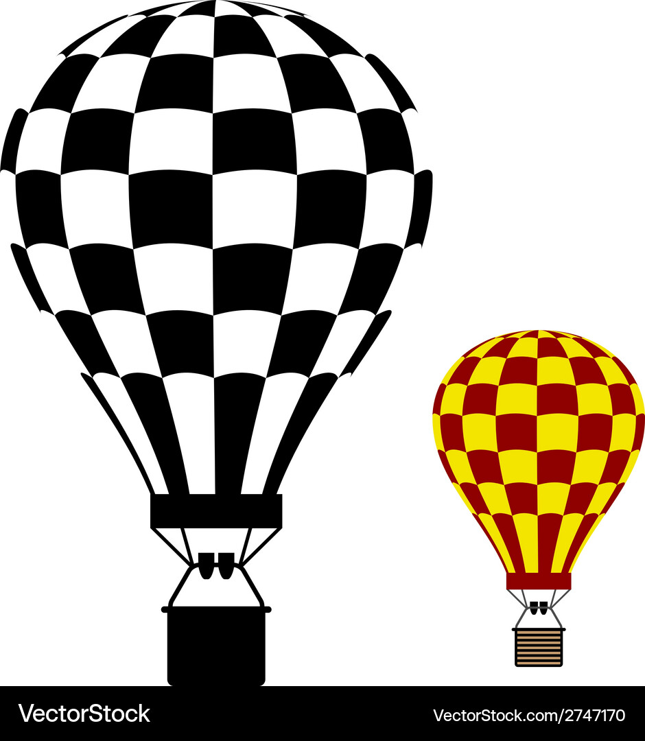 Hot air balloon black symbol Royalty Free Vector Image